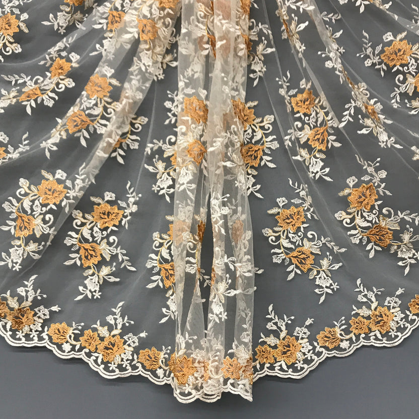 Embroidered lace Fabrics - Plain – Lace USA