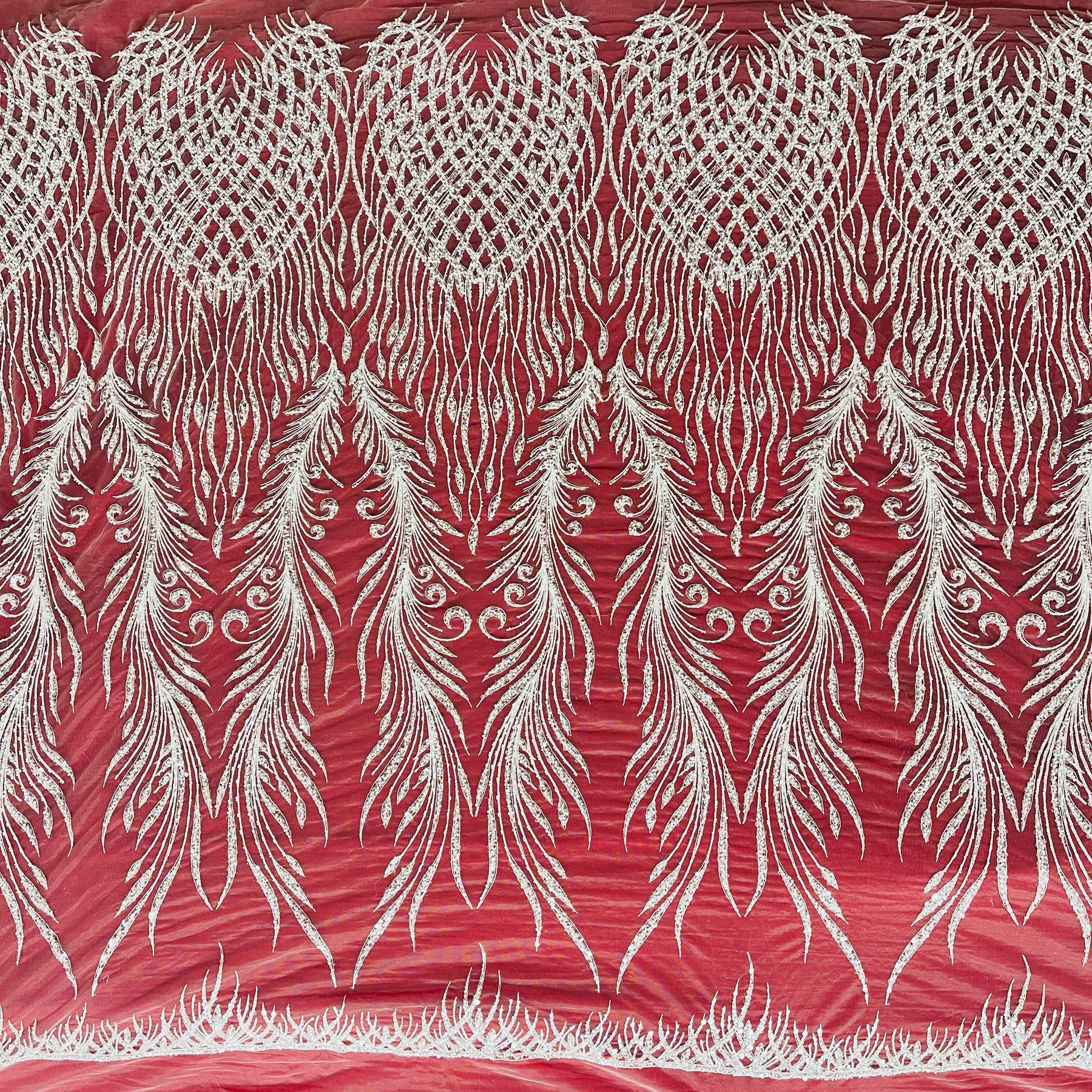 Beaded Lace Fabric Embroidered on 100% Poly. Mesh | Lace USA - GD-3785