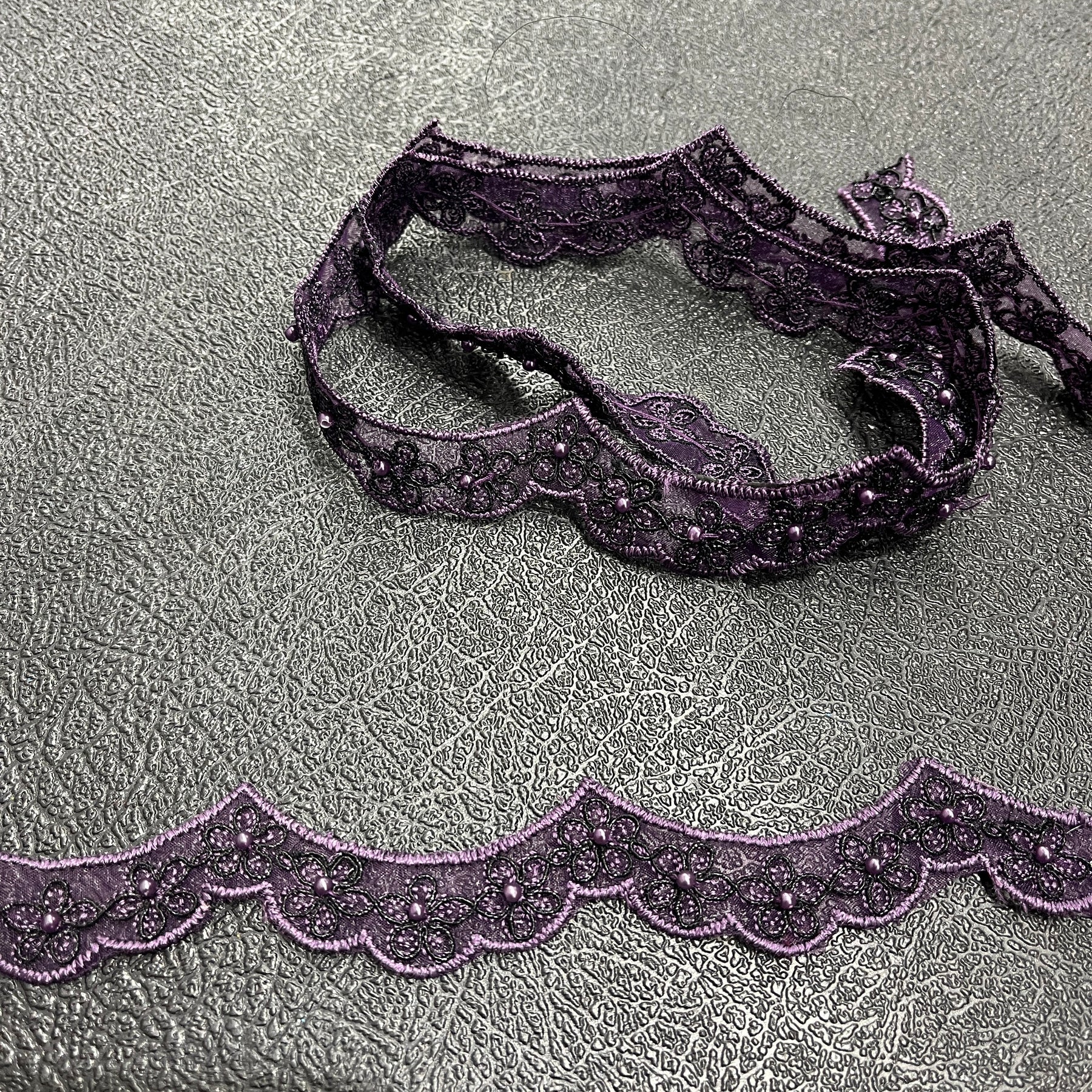 Beaded & Corded Lace Trim Embroidered on Poly Net| LaceUSA - 96758N-BP ...