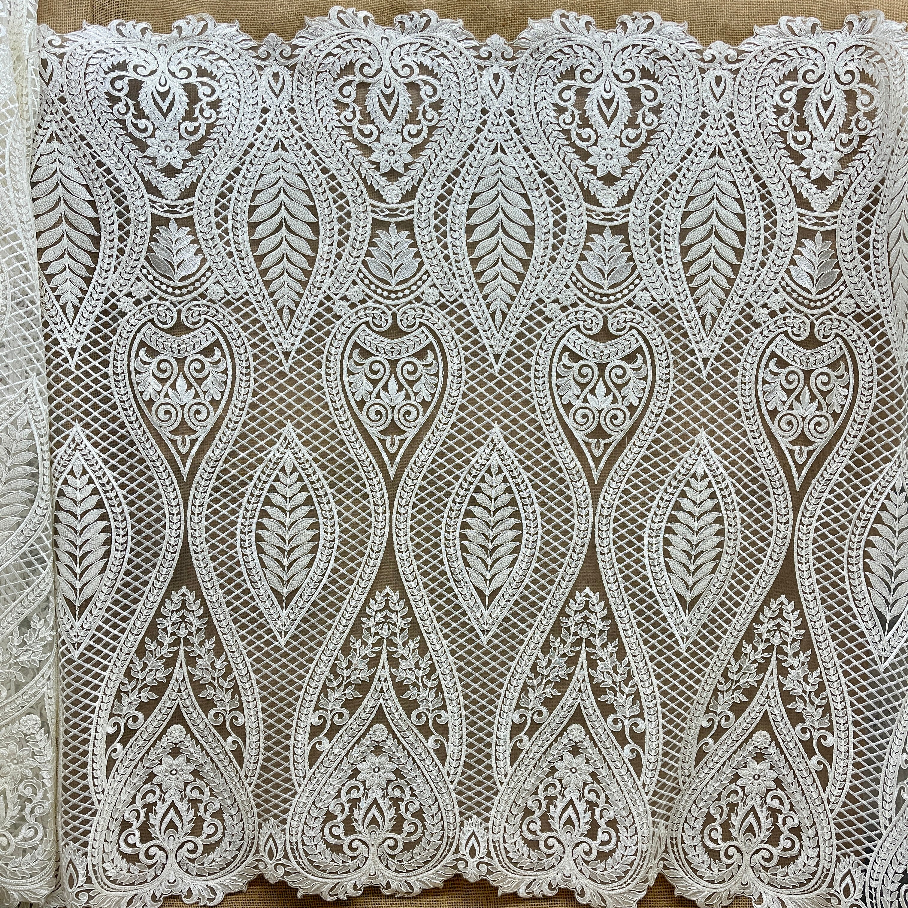 Beaded & Corded Bridal Lace Fabric Emb on Poly Net |LaceUSA - GD-52927 ...